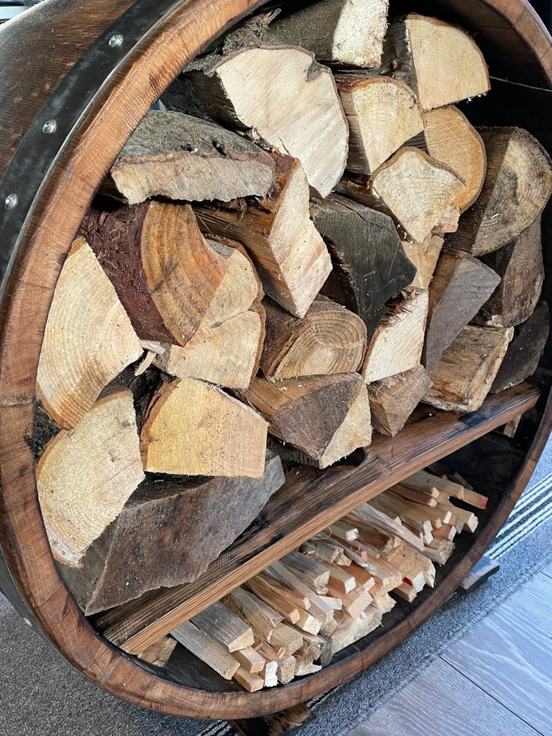 Whisky Barrel Log and Kindling Store | Etsy