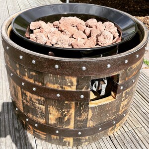 Whisky Barrel Gas Fire Pit. Outdoor Fire . Garden Fire . Barrel Fire ...