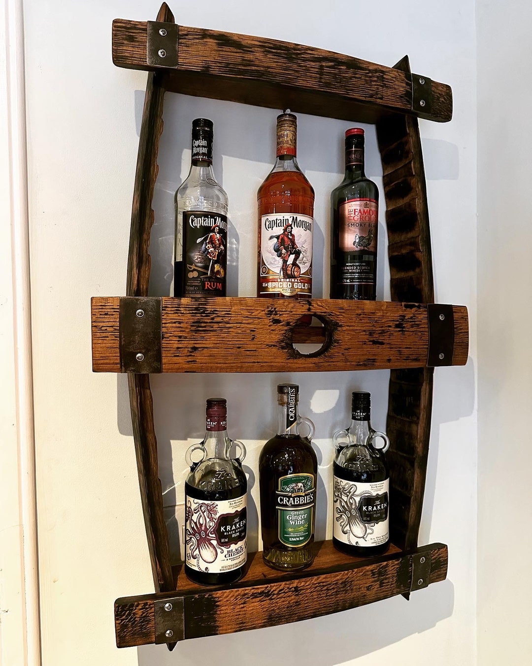 Whisky Barrel Stave Shelf Display Unit - Etsy