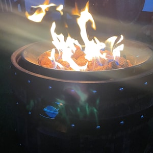 Whisky Barrel Gas Fire Pit. Outdoor Fire . Garden Fire . Barrel Fire ...