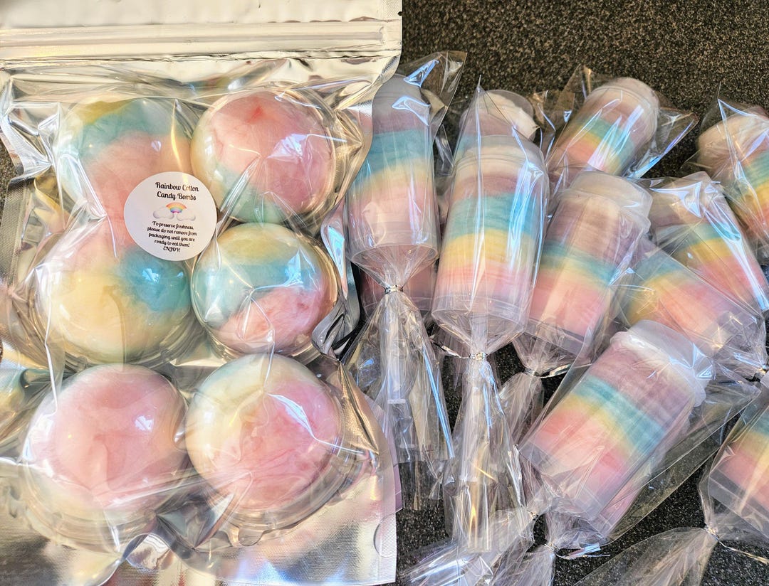 Cotton Candy Bombs & Push Pop Combo - Rainbow/silver - Perfect as ...