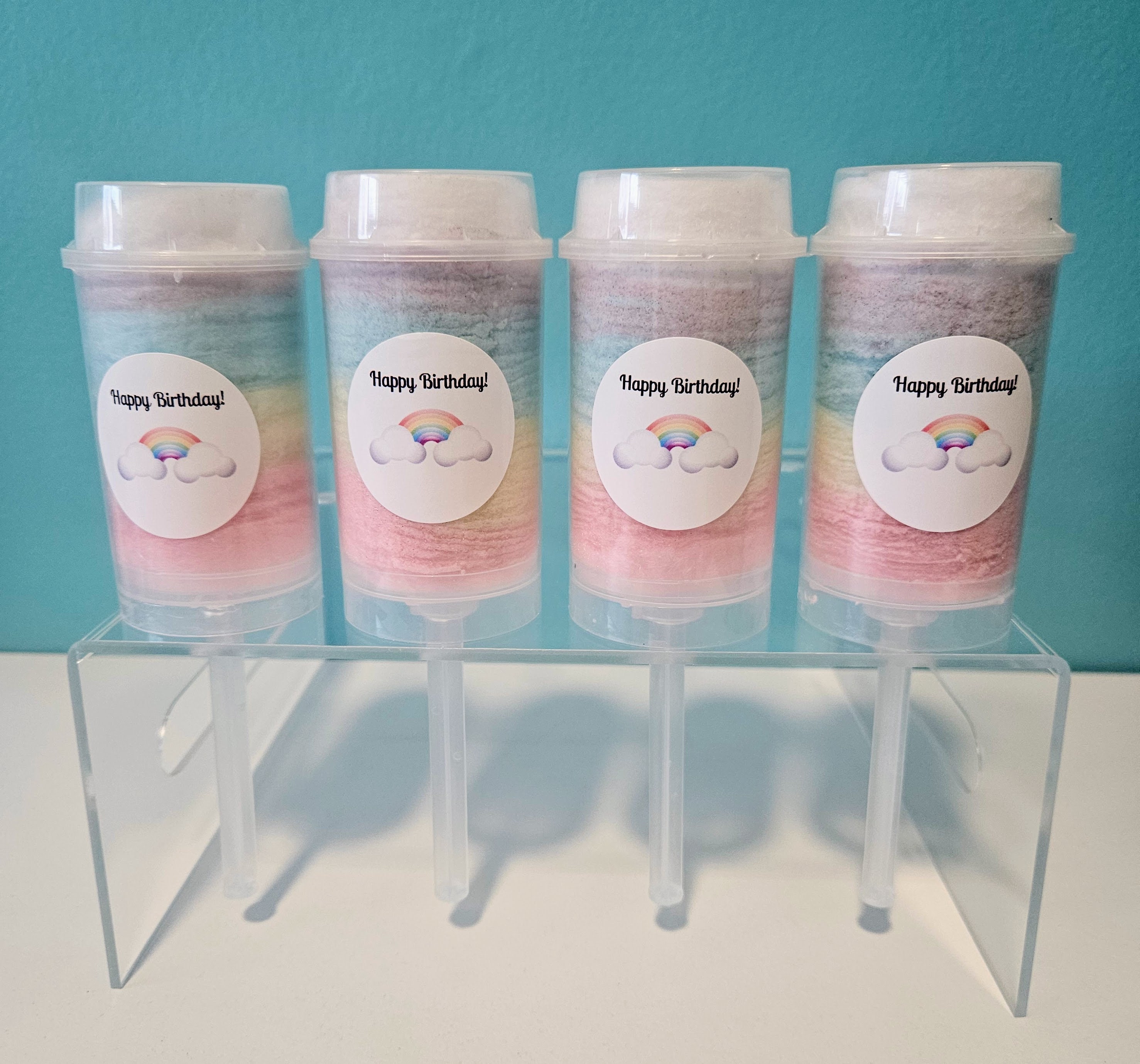 Rainbow Cotton Candy Push Pops: Gourmet Party Favors - Etsy