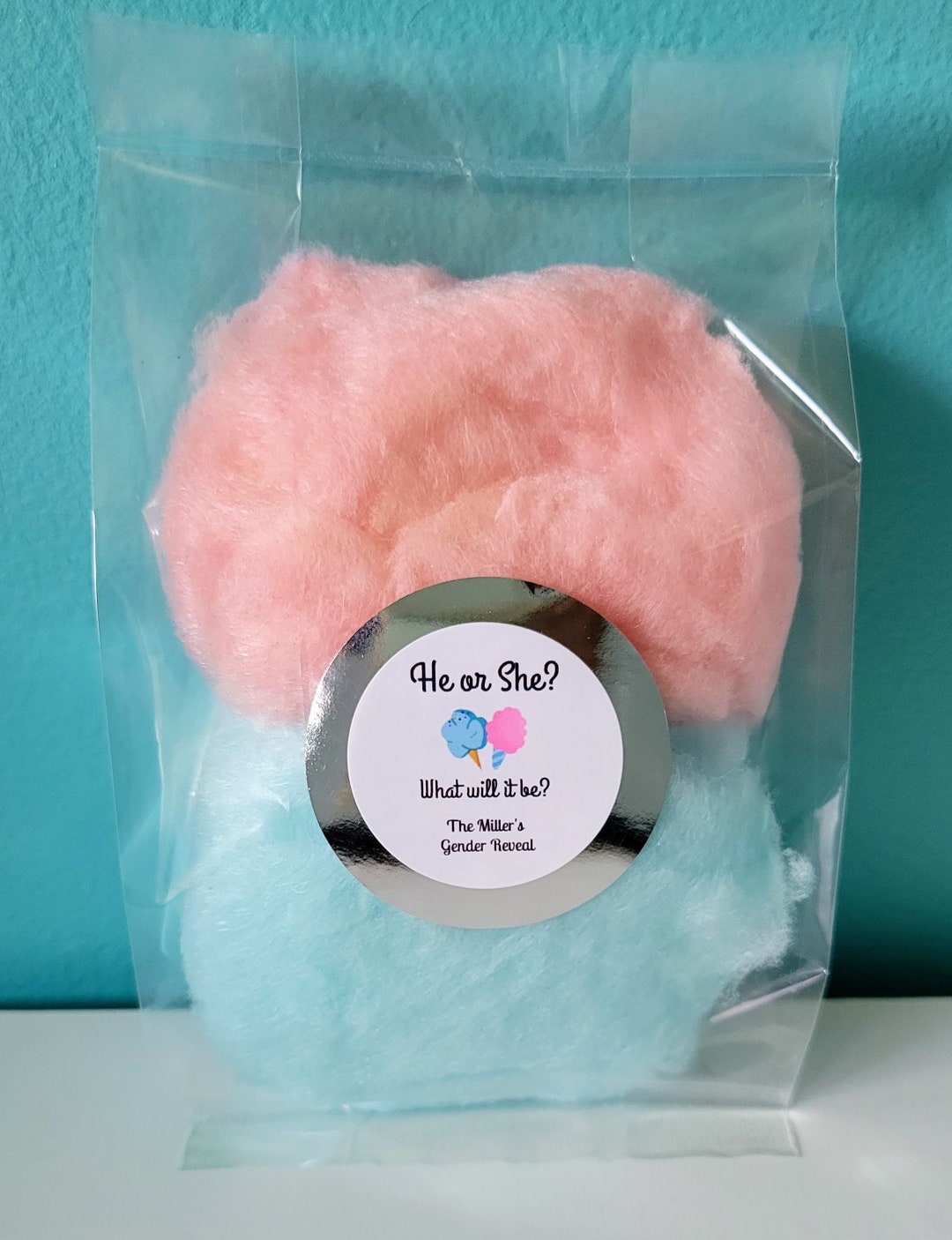 Gender Reveal Cotton Candy Favor Bags Pink Vanilla And Blue Etsy