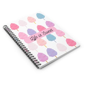 Cotton Candy Spiral Notebook LIFE IS SWEET 6 X 8, 118 Pages, Pastel ...