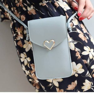 Personalized Small Phone Purse, Leather Phone Bag, Touch Screen Leather ...