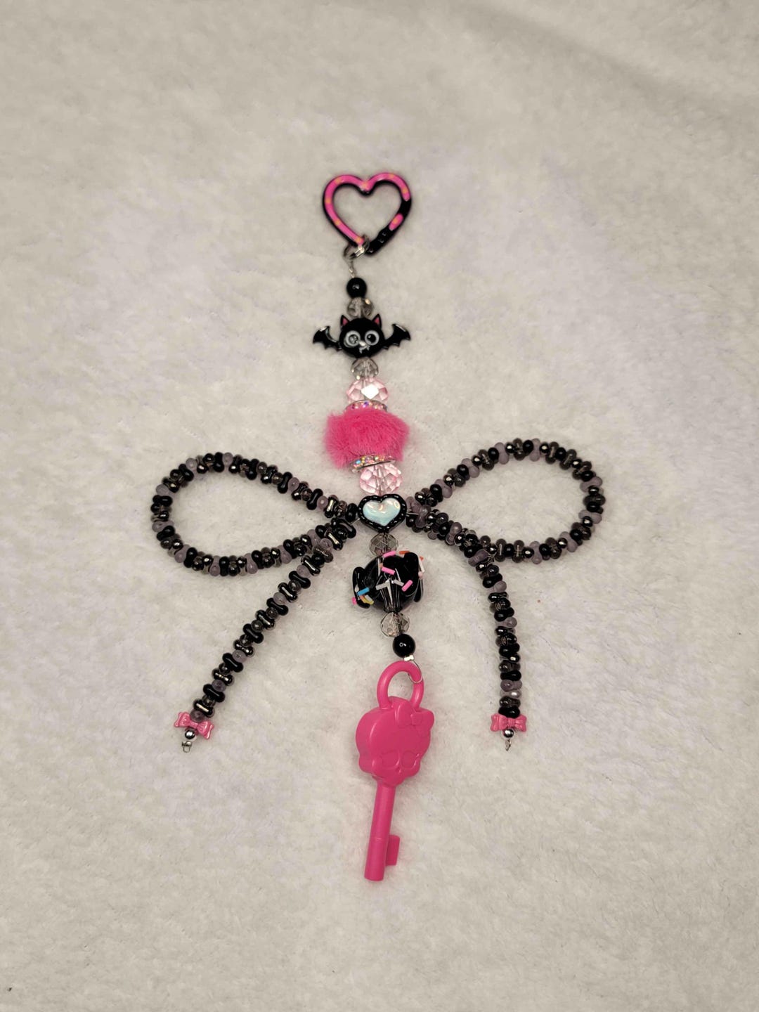 Monster High Skullette Keychains small Pink Bow ONLY AVAILABLE - Etsy