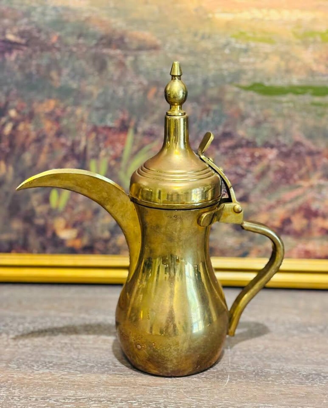 Antique Middle Eastern Brass Coffee Pot Teapot Decor Vintage Home Decor ...