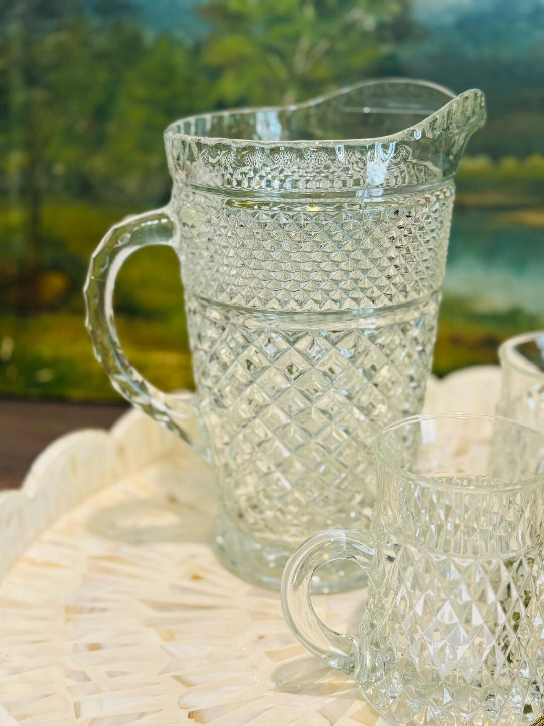 Anchor Hocking Wexford Crystal Pitcher | Vase Decor | Kitchen Glass ...