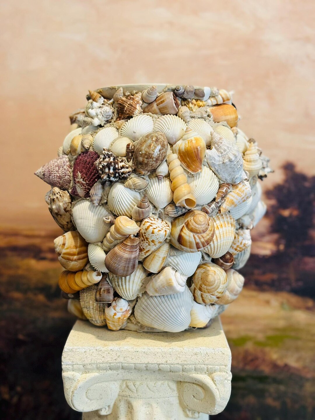 Large Seashell Vase | Beachcomber Decor | Coastal Style| Boho Decor ...