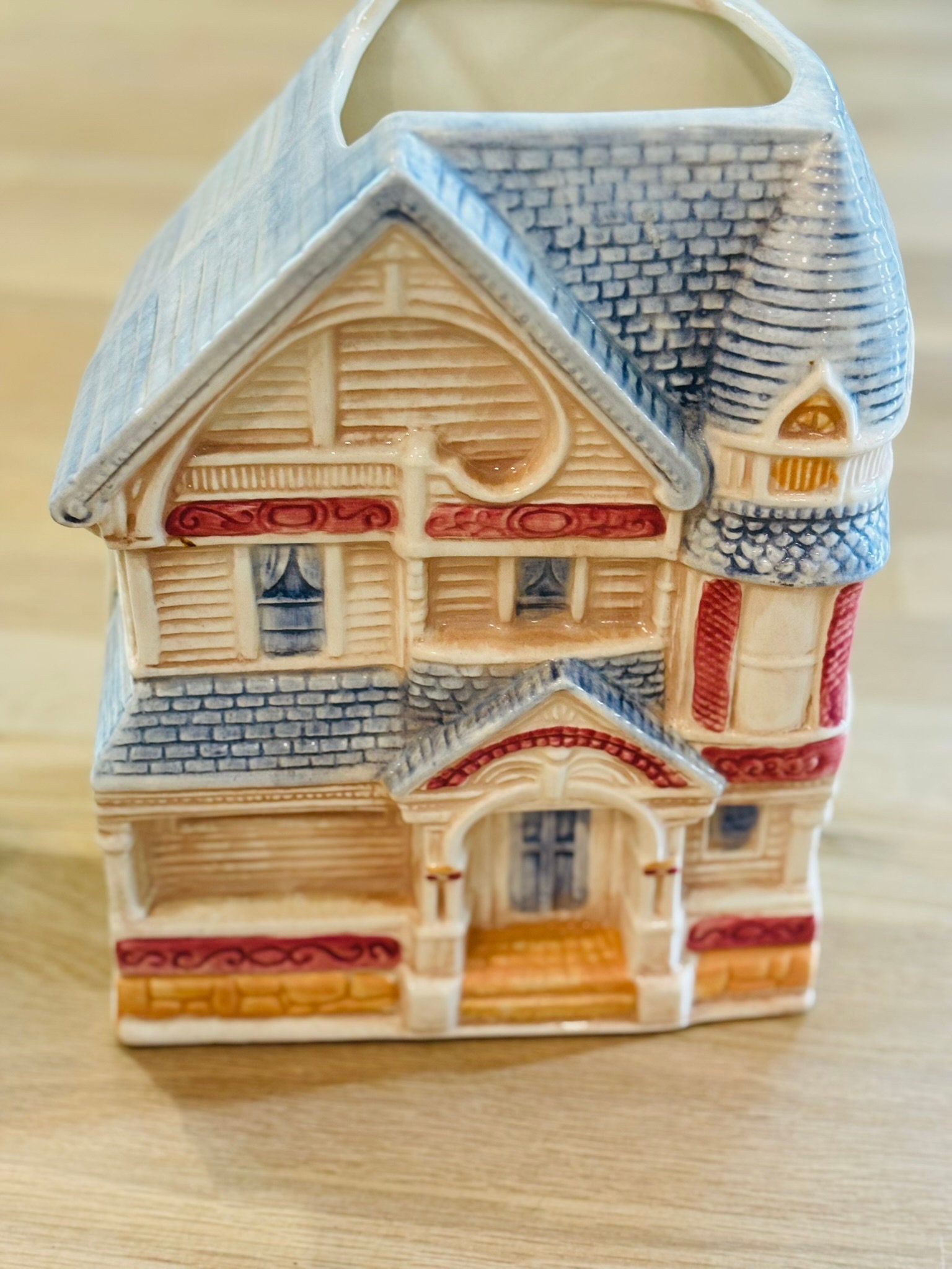 Vintage Treasure Craft Victorian House Ceramic Cookie Jar Antique ...