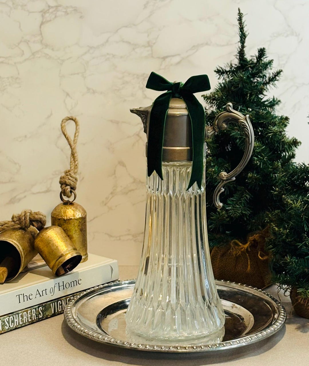 Tall Pewter Pressed Glass FB Rogers Pitcher| Antique Pitcher| Old World ...