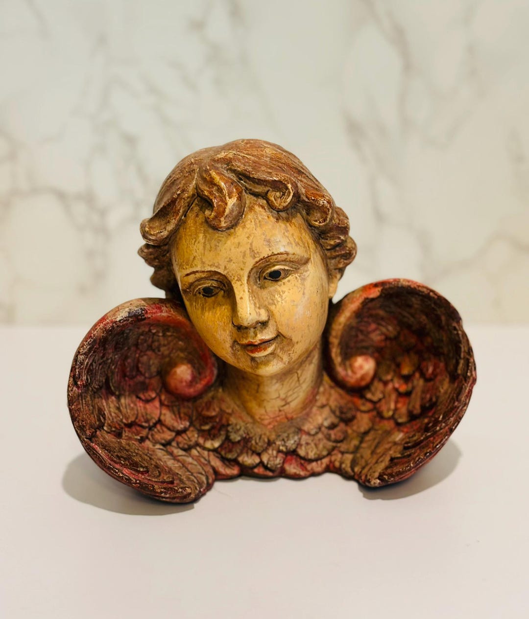 Vintage Pink Cherub Bust | Bust Sculpture | Vintage Cherub | Cherub ...