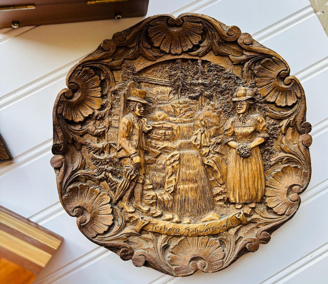 Carved Wood Wall Plate| Wood Artwork | Gallery Wall Art | Traditional ...