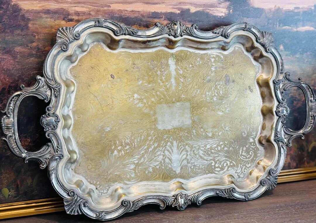 Antique Silver Butlers Tray| French Antique Dish | Elegant Silver ...