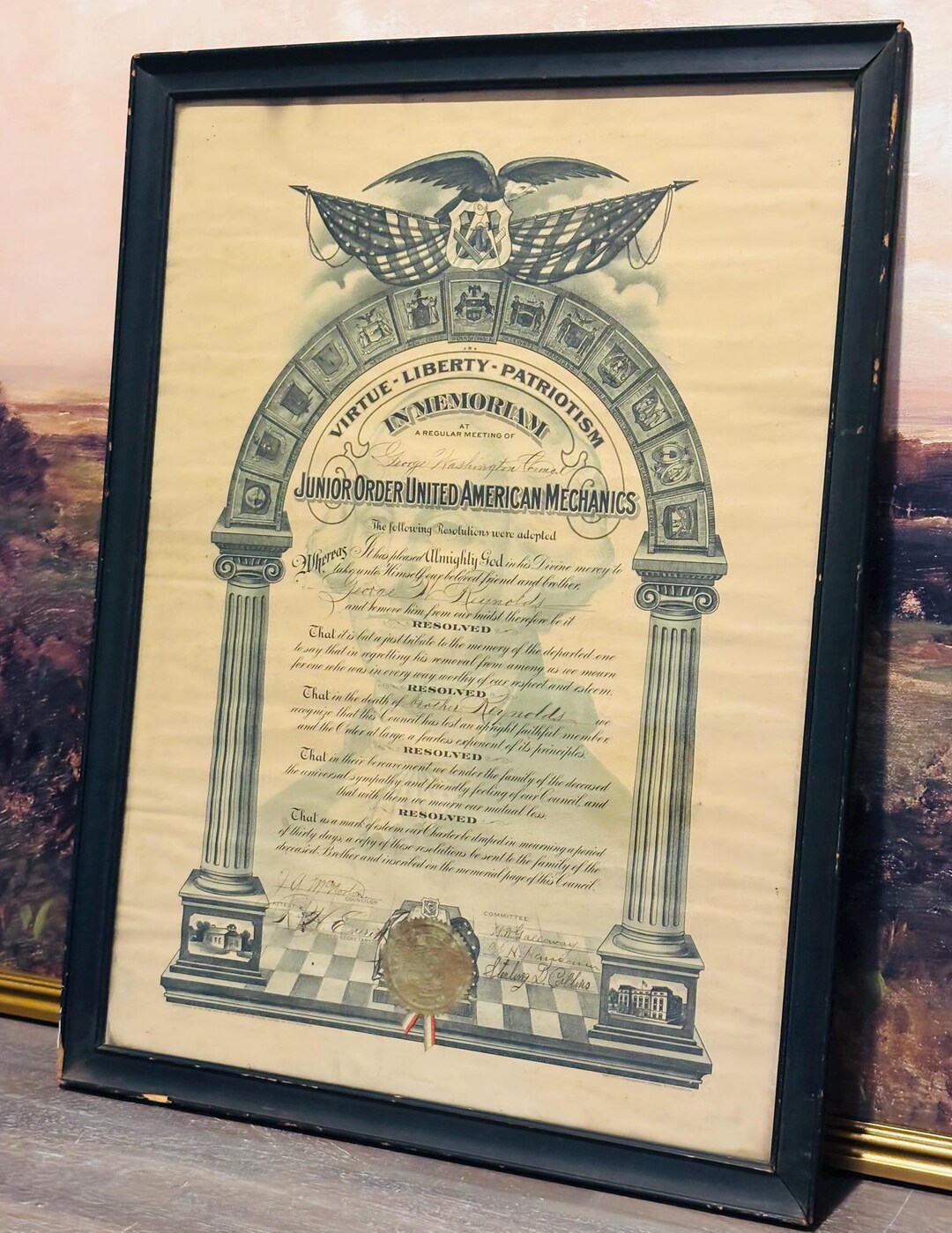 Framed Arch Mechanics or Masonic Print| Portrait Framed Artwork | Line ...