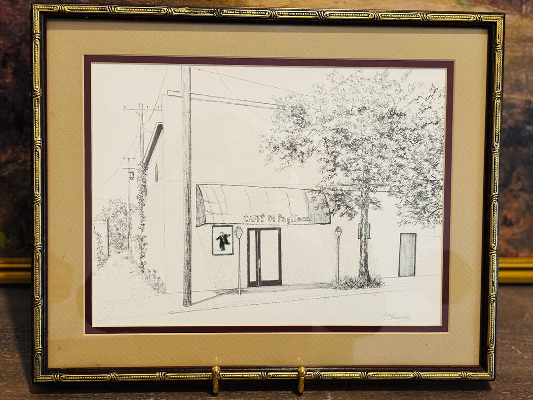 Black and White Caffe Drawing | Vintage Home Decor | Antique Gallery ...