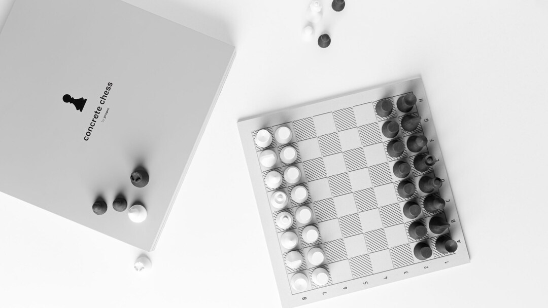 Modern Concrete Chessboard, Concrete Chess, Chess Set, Concrete Decor ...