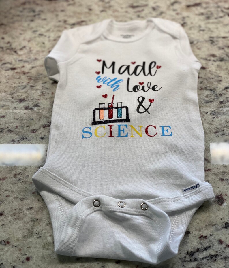 Made With Love and Science Onesie- SVG/ PNG/ JPEG - Etsy