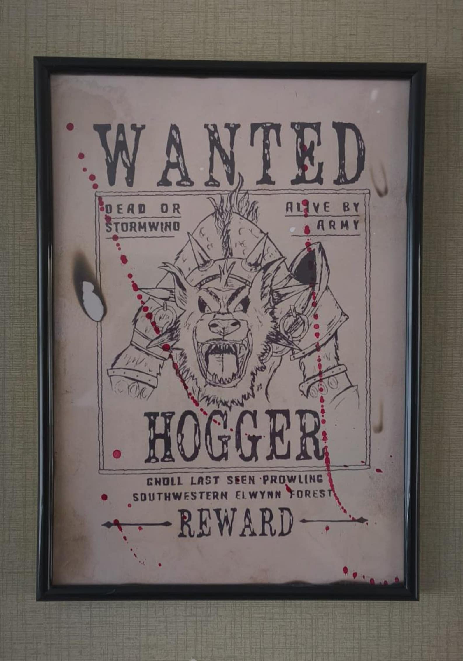 Hogger Wanted Poster – World of Warcraft Hand Aged Wall Art – Wow ...