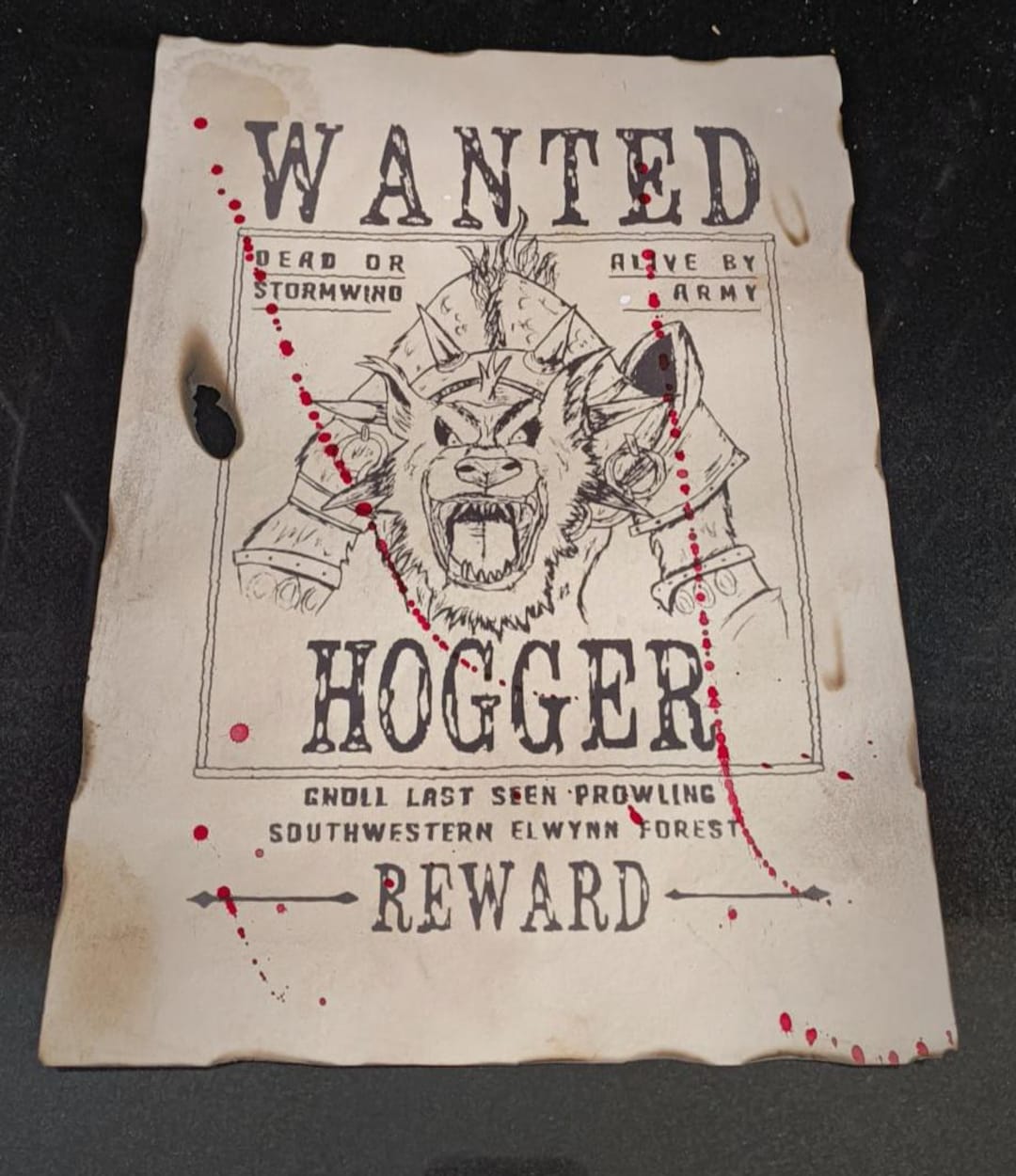 Hogger Wanted Poster – World of Warcraft Hand Aged Wall Art – Wow ...