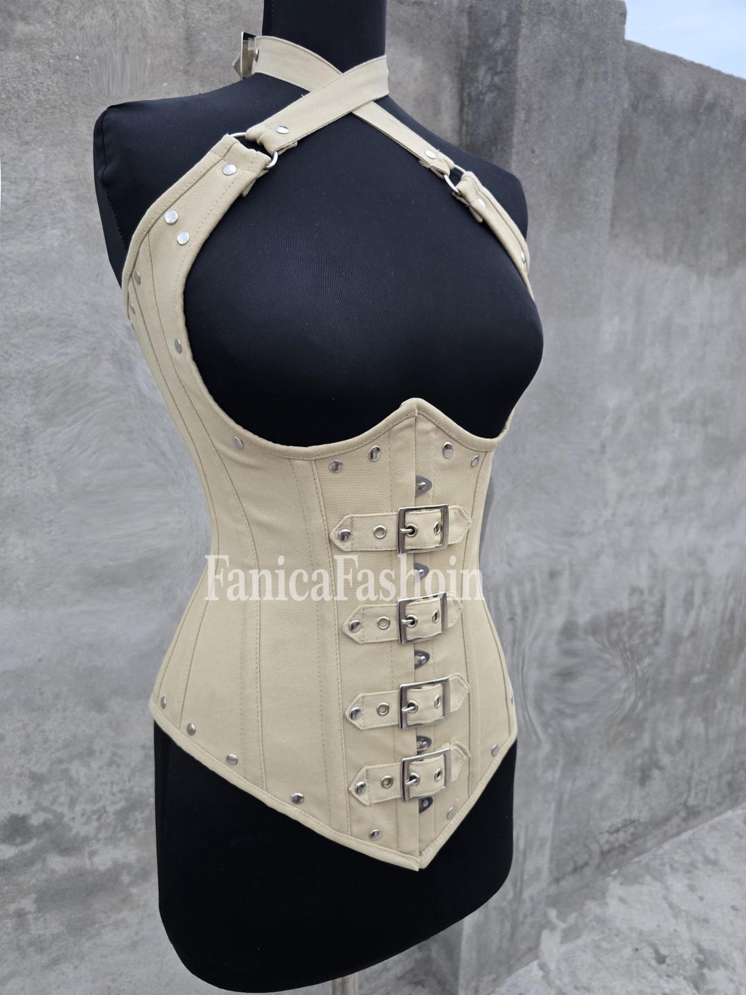 Steel Boned Cotton Corset: Steampunk Goth Waist Trainer - Etsy