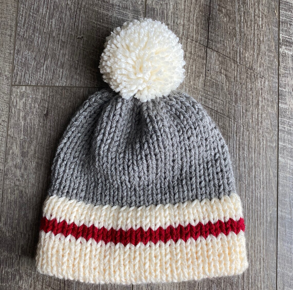 Adult Beanie Sock Monkey Hat Knitted Hat Winter Hat Pompom | Etsy