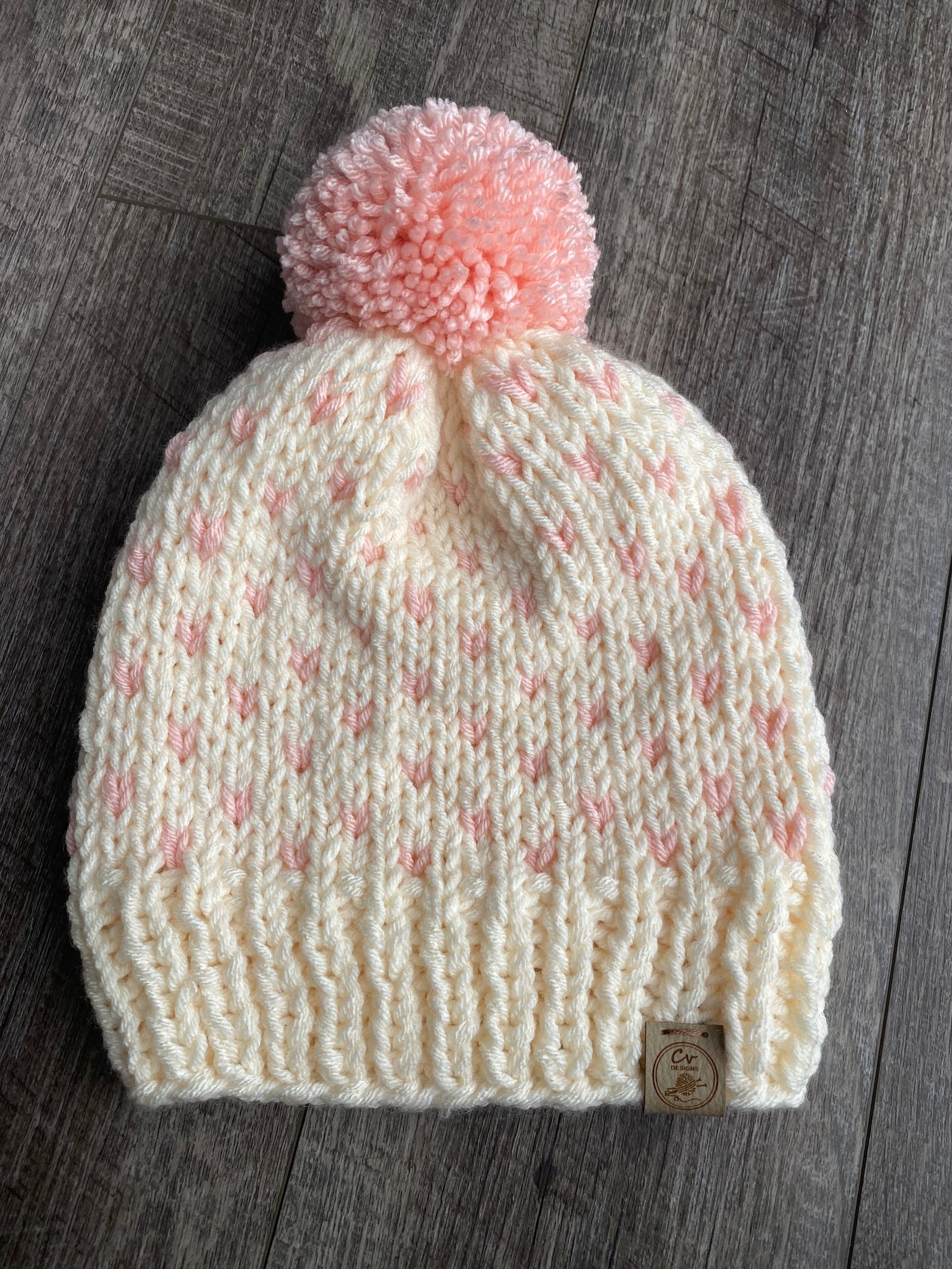 Heart Beanie Knitted Hat Winter Hat Pompom Hat Women Hat - Etsy