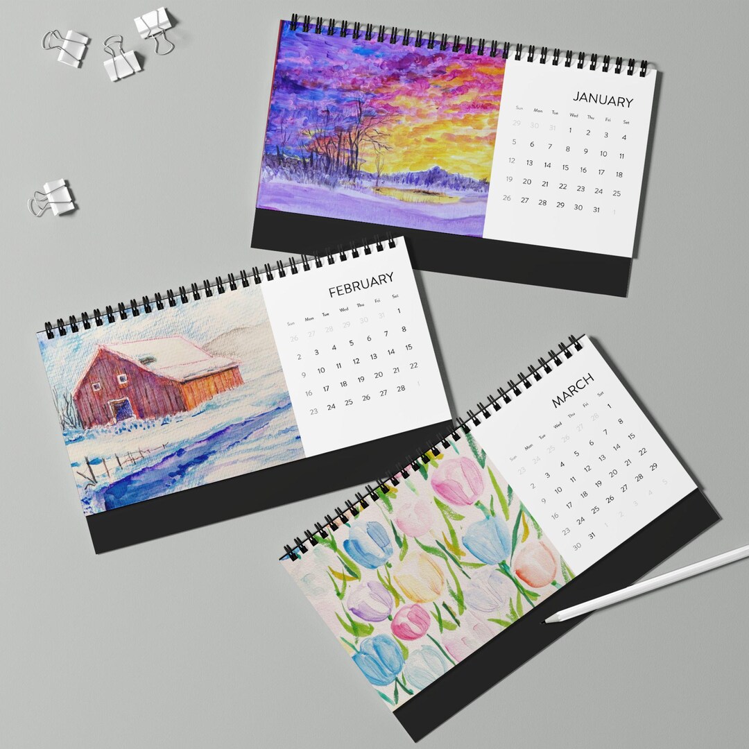 Desktop Calendar 2025 Grid - Etsy