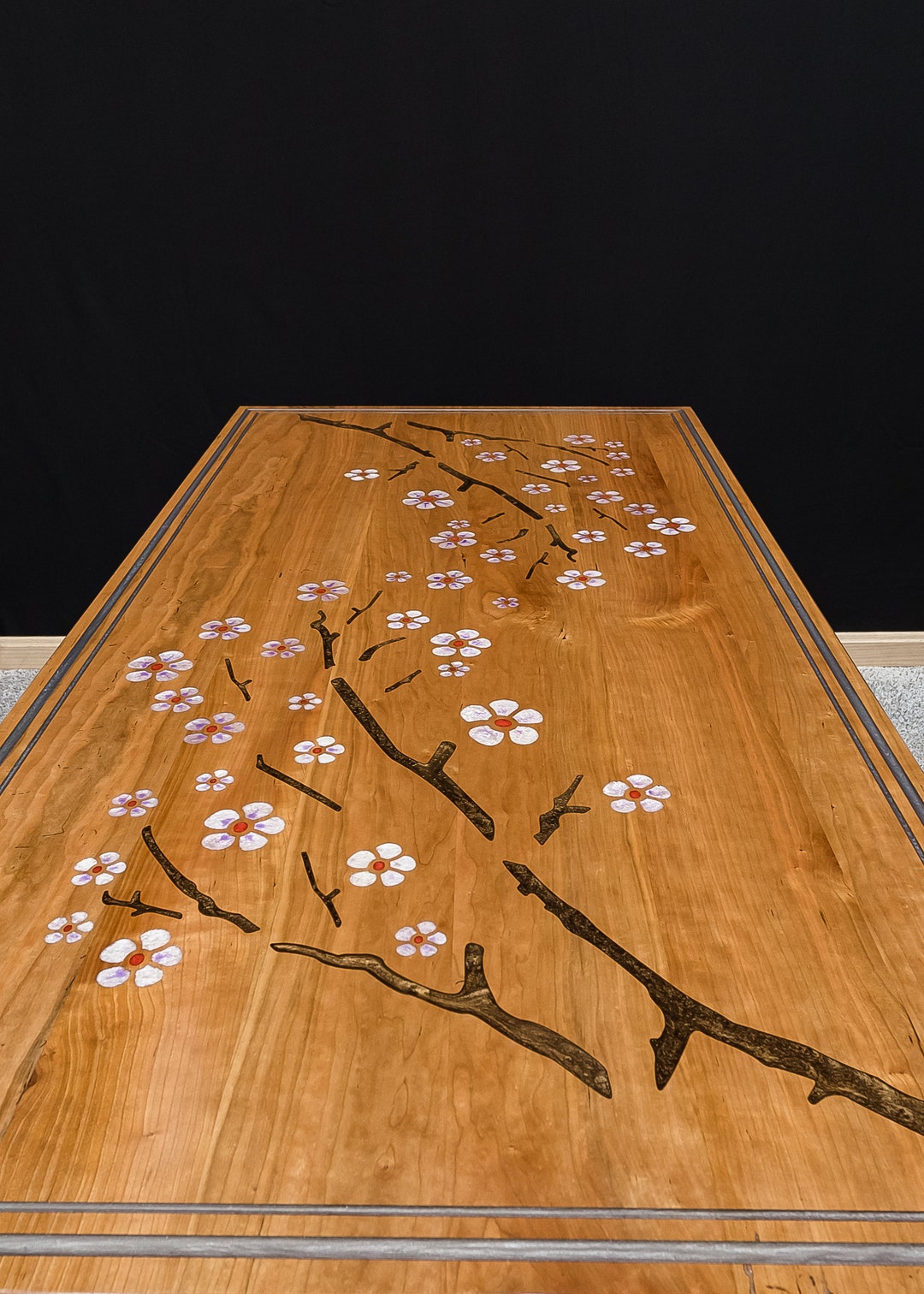 Inlaid Cherry Dinning Table - Etsy