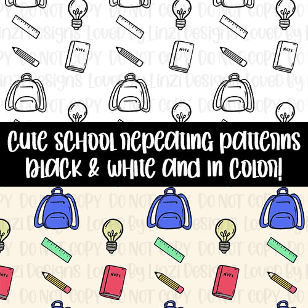 Seamless Back to School Pattern | Seamless Teacher Pattern | Seamless ...