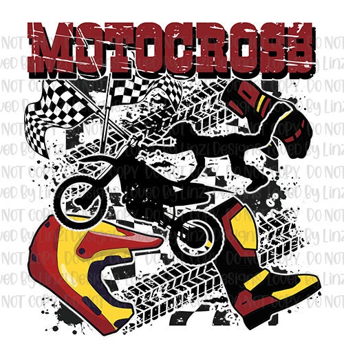 Motocross PNG Checkered Flag Motorcycle Black Design Sublimation ...