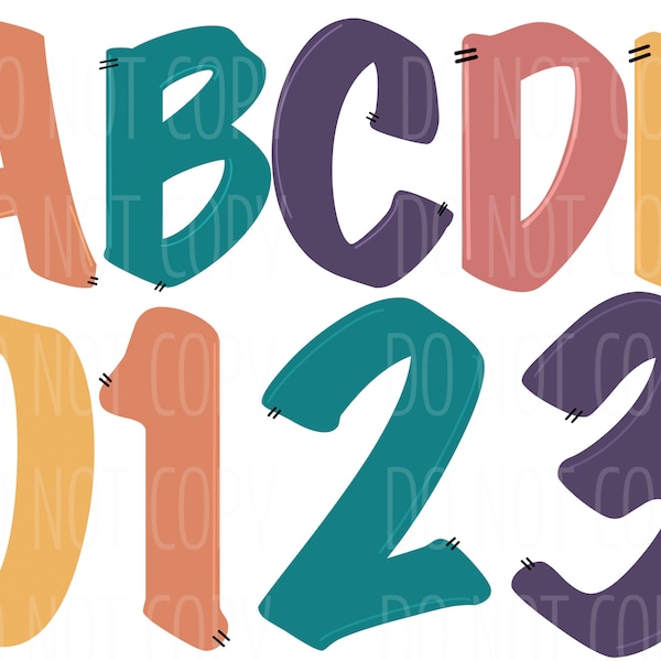 Colored Bubble Letters - Etsy