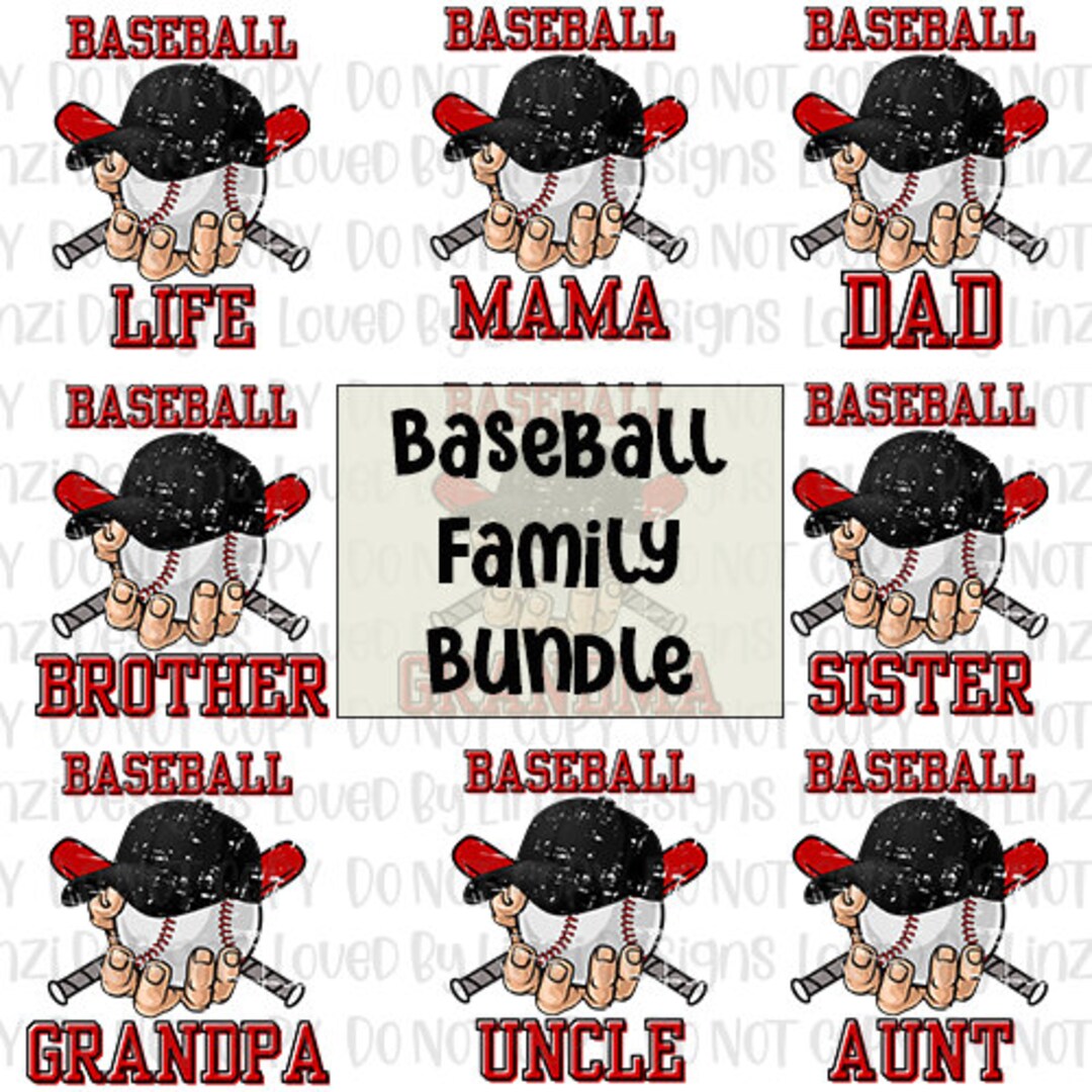 Baseball Family Bundle | Baseball Cap | Baseball Bat | Mama | Dad ...