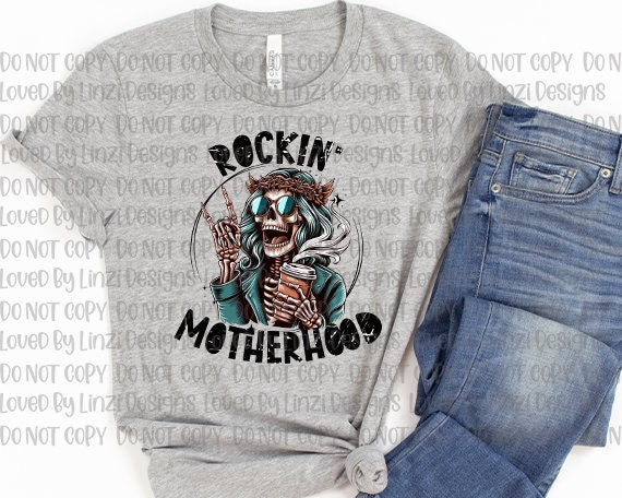 Rockin' Motherhood PNG Rock and Roll Mom Funny Mom Life Sublimation ...