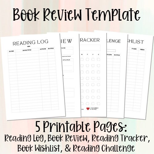 Book Review Template Simple Book Review Printable Book Tracker Book ...