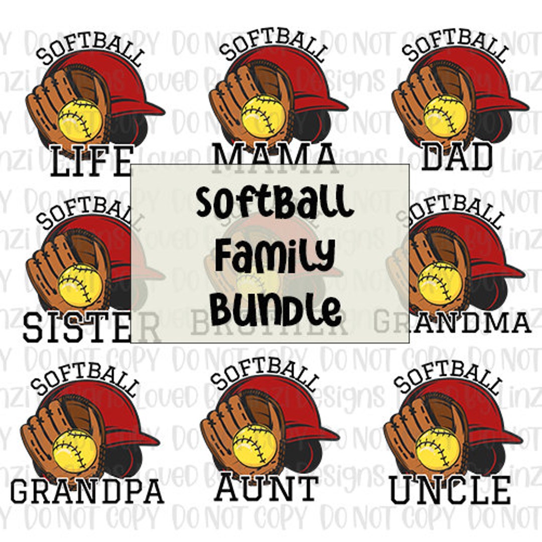 Softball Family Bundle | Glove | Helmet | Mama | Dad | Grandma ...