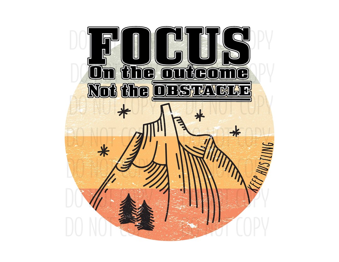Keep Hustling PNG Retro Mountain Design Motivational - Etsy