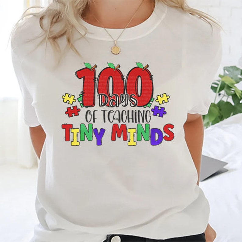 100 Days of Teaching Tiny Minds PNG Happy 100 Days Teacher 100 Days of School Sublimation Image ...