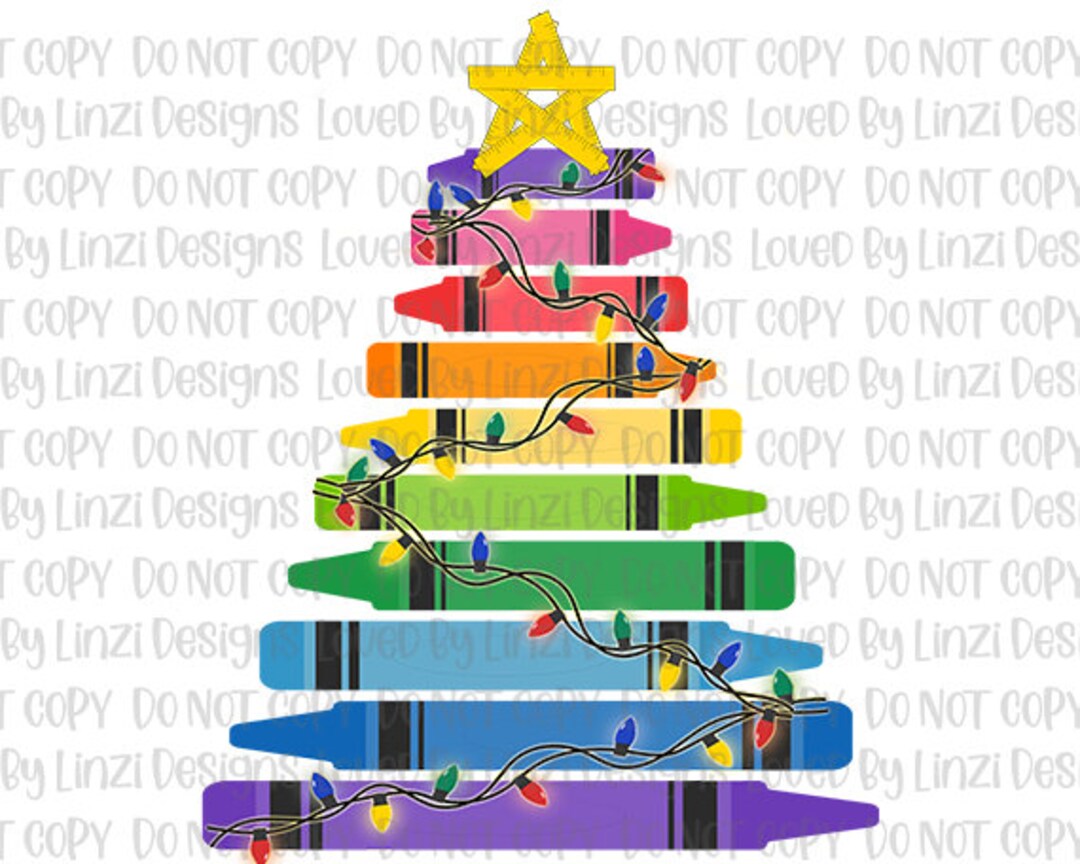 Teacher Christmas PNG Crayon Christmas Tree Gift Student - Etsy