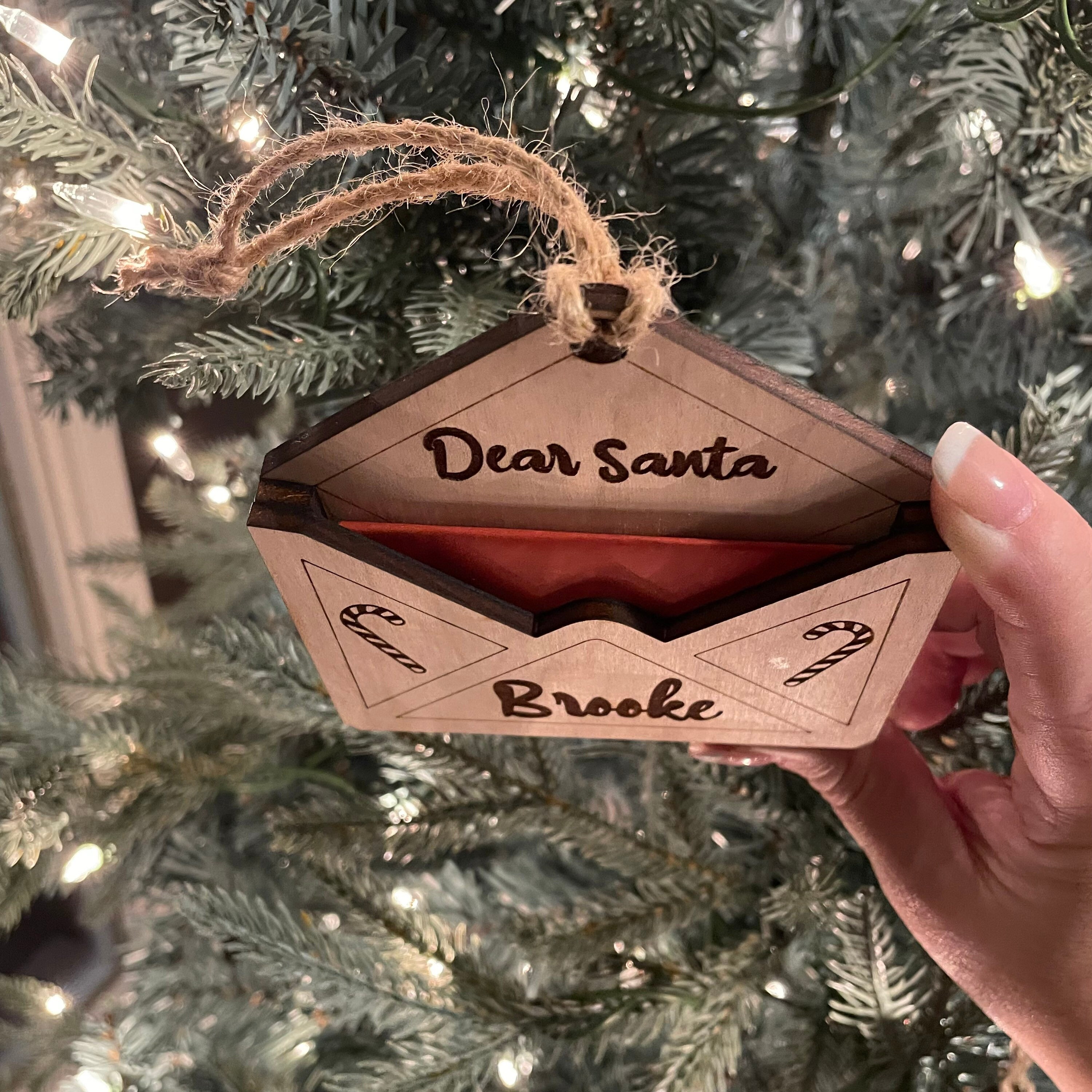 Dear Santa Ornament - Laser Cut Wood, Ornament, Christmas Ornament ...