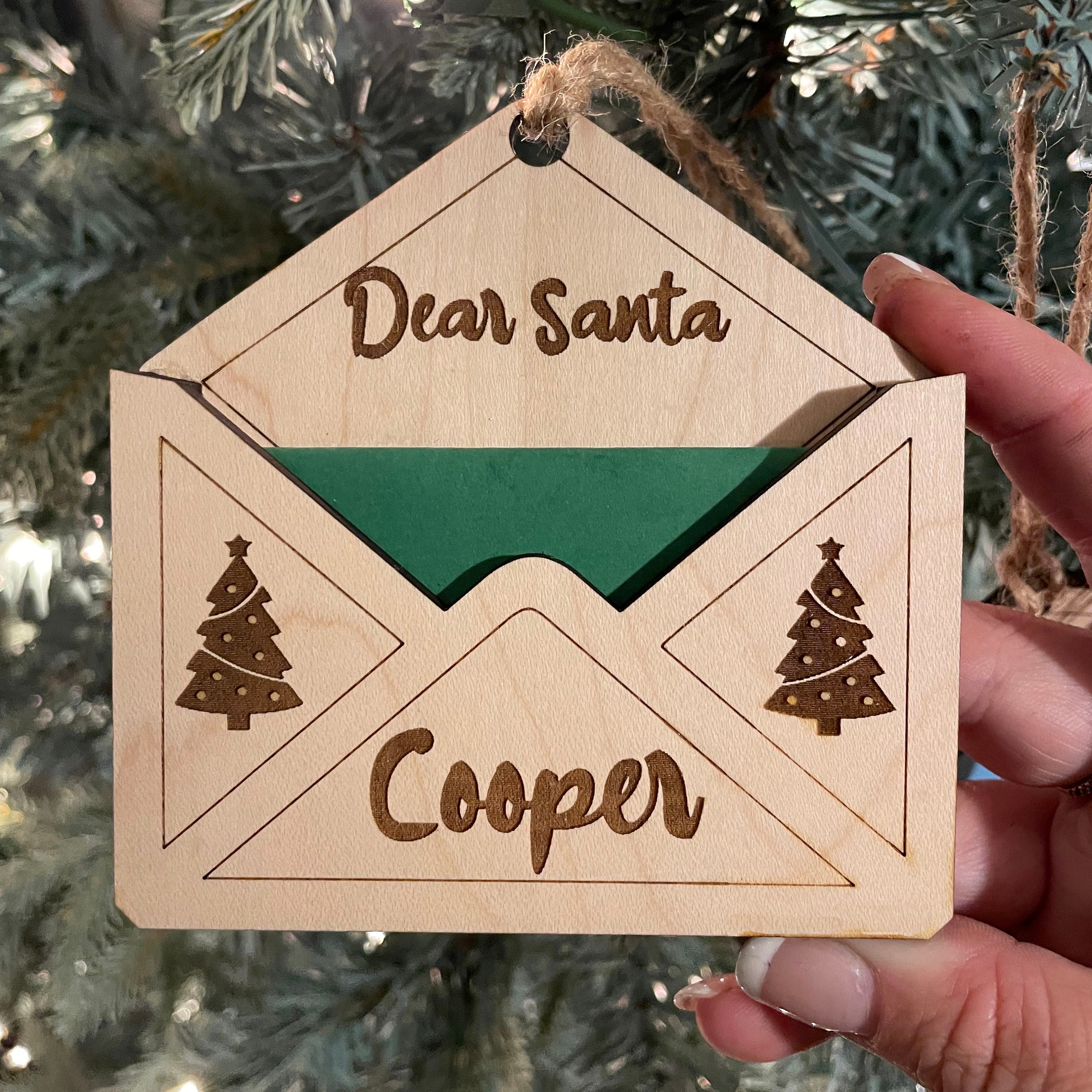 Dear Santa Ornament Laser Cut Wood, Ornament, Christmas Ornament ...