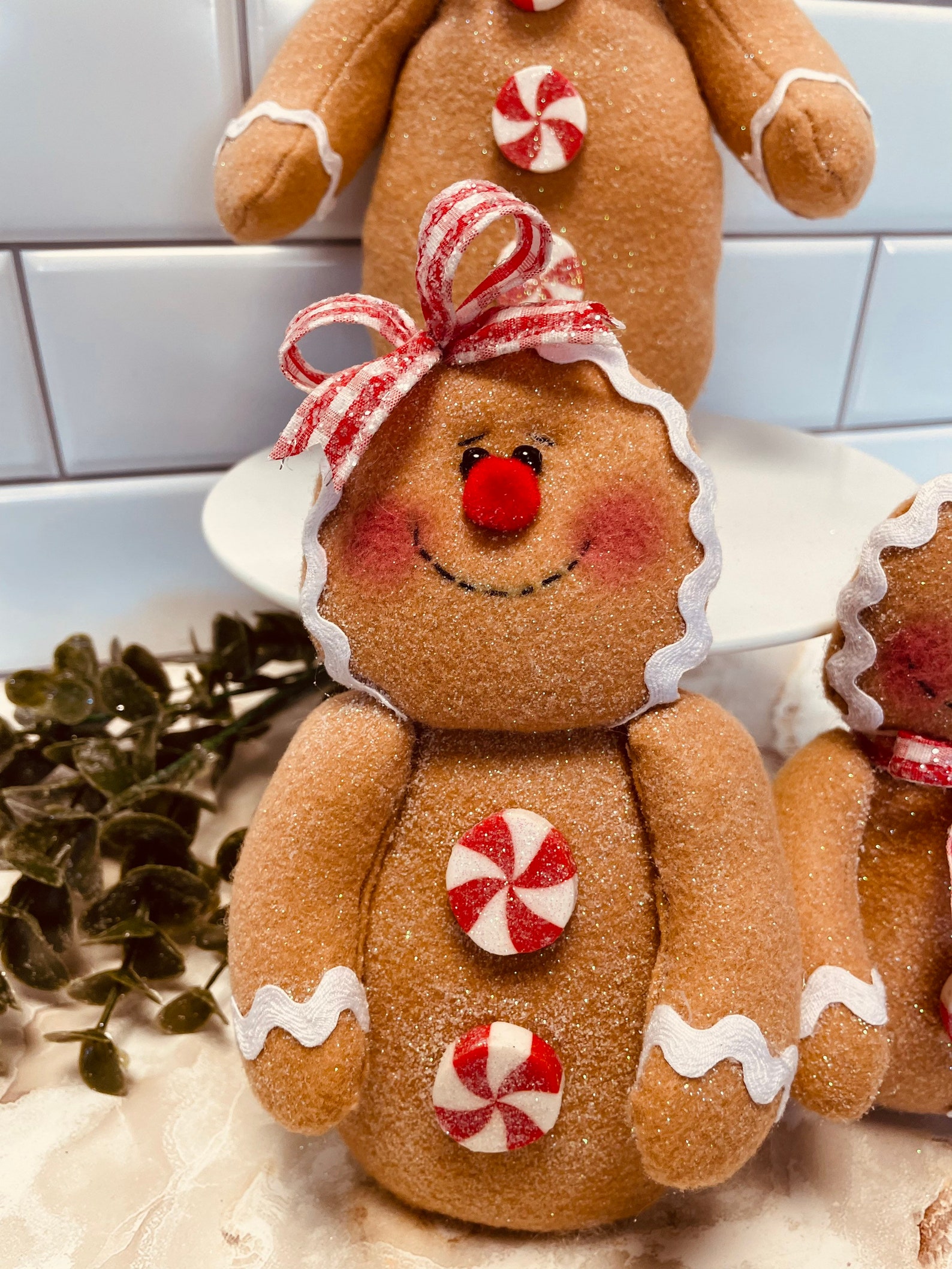 GINGERBREAD FAMILY SET, 3 Adorable Gingies, Small, Medium and Large All ...