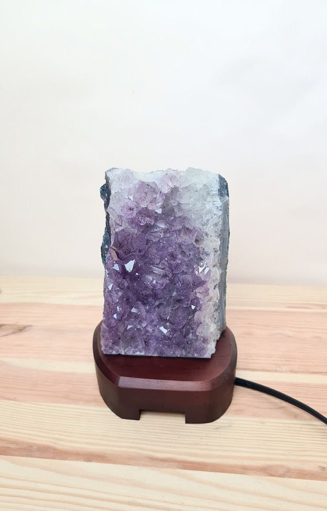 Amethyst Cluster Lamp - Crystal Night Light - Crystal Lamp - Gemstone ...