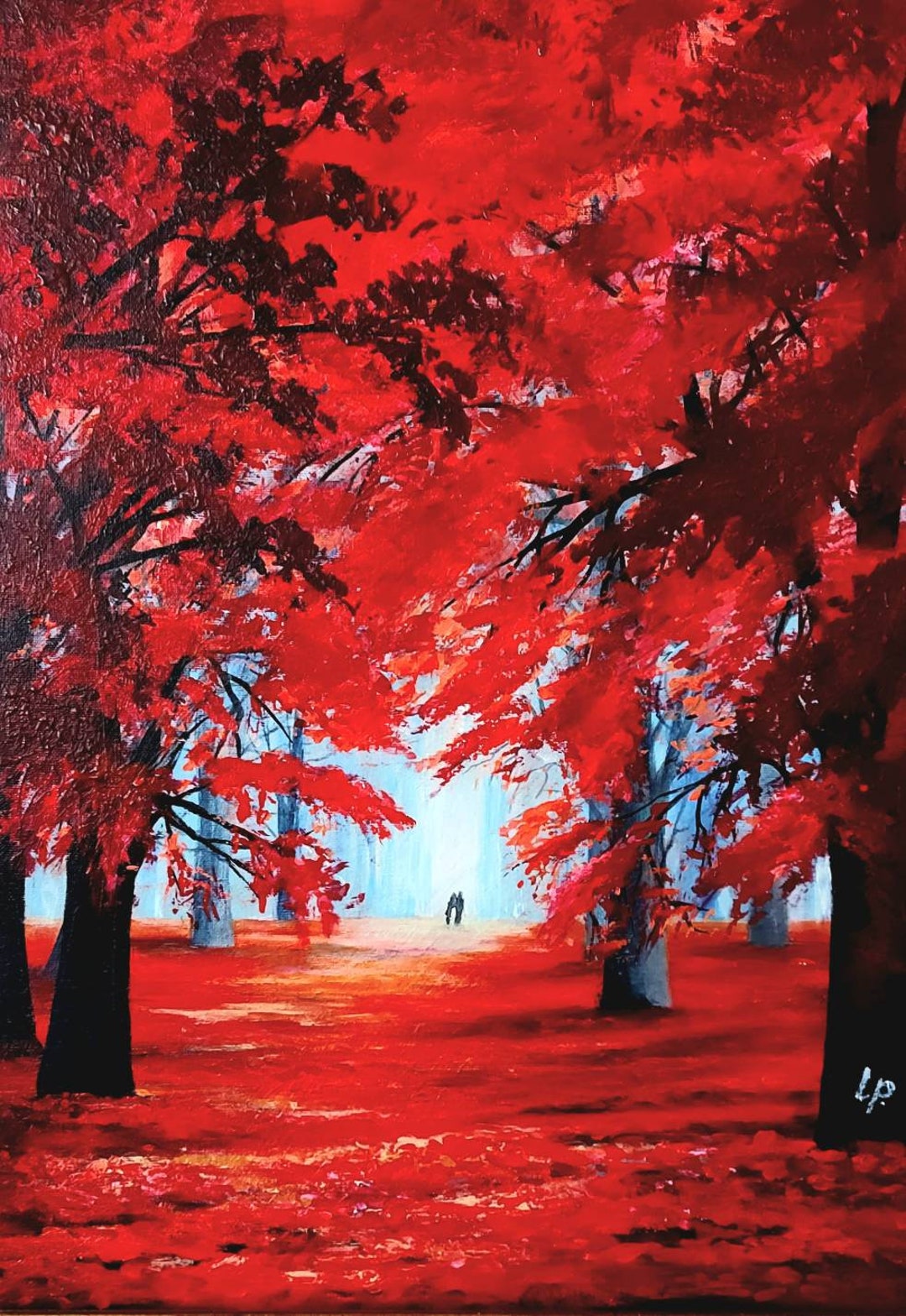 Passeggiata Autunnale, Quadro Moderno Dipinto a Mano - Etsy