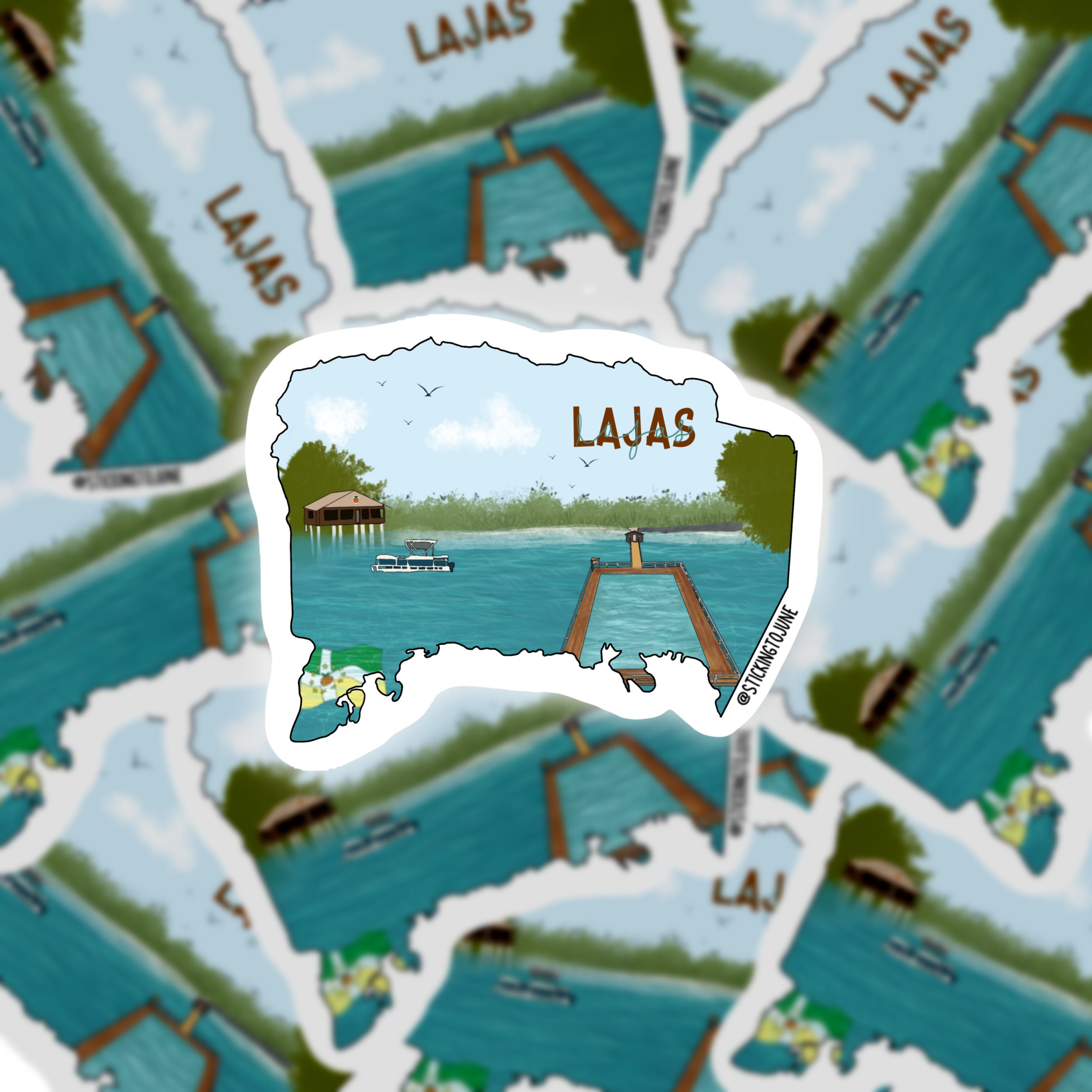 Lajas Map Puerto Rico Decal Matte Sticker for Laptop, Water Bottles ...