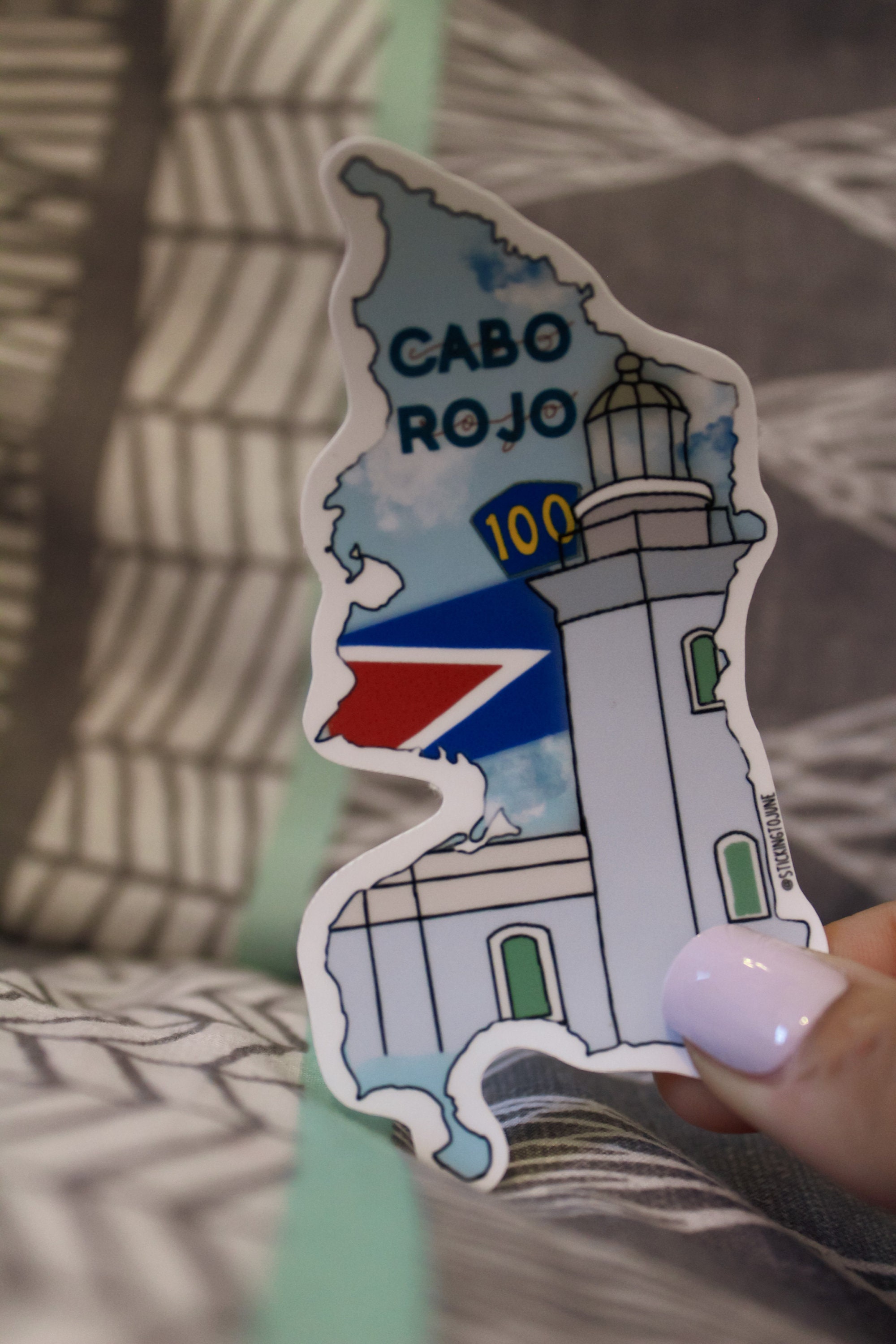 Cabo Rojo Map Puerto Rico Decal Matte Sticker for Laptop, Water Bottle ...