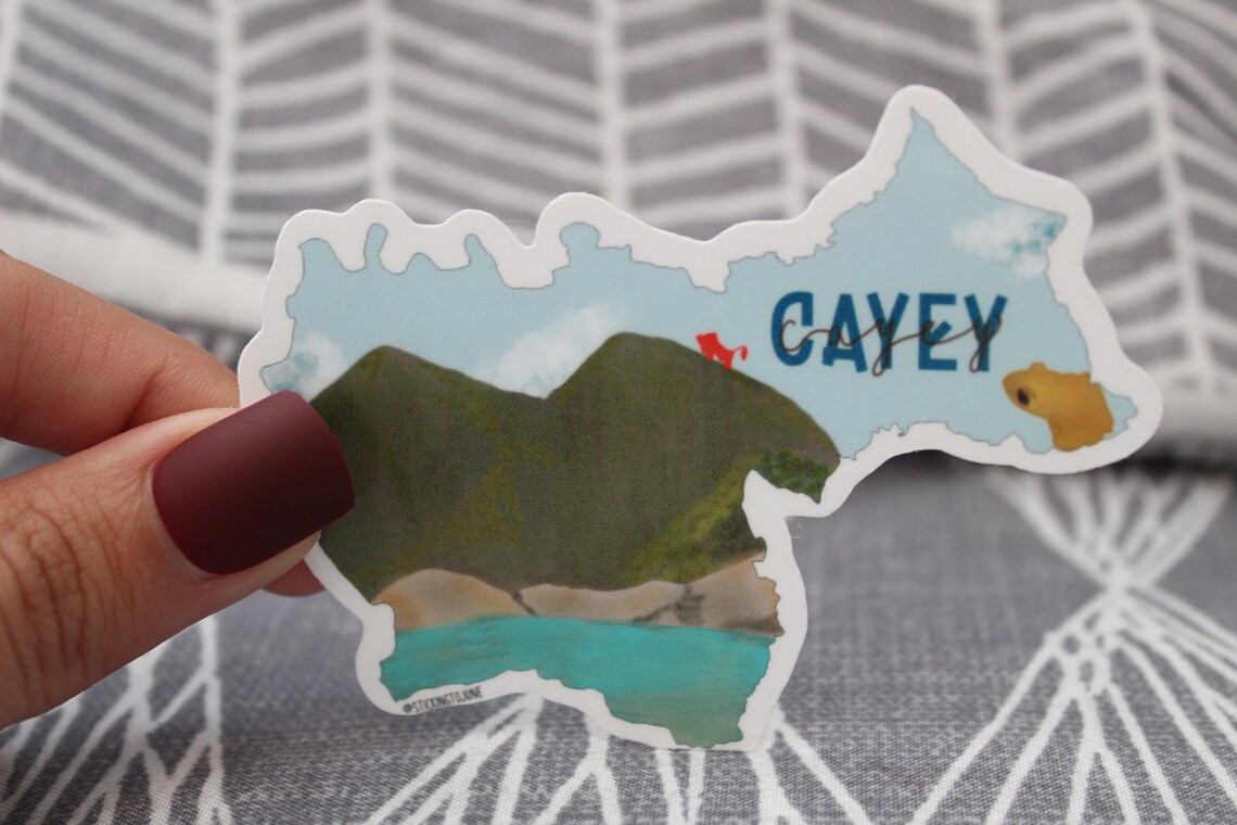 Cayey Map Puerto Rico Decal Matte Sticker for Laptop, Water Bottles ...
