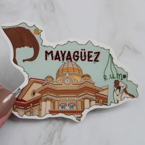 Mayaguez Map Puerto Rico Decal Matte Sticker for Laptop, Water Bottle ...