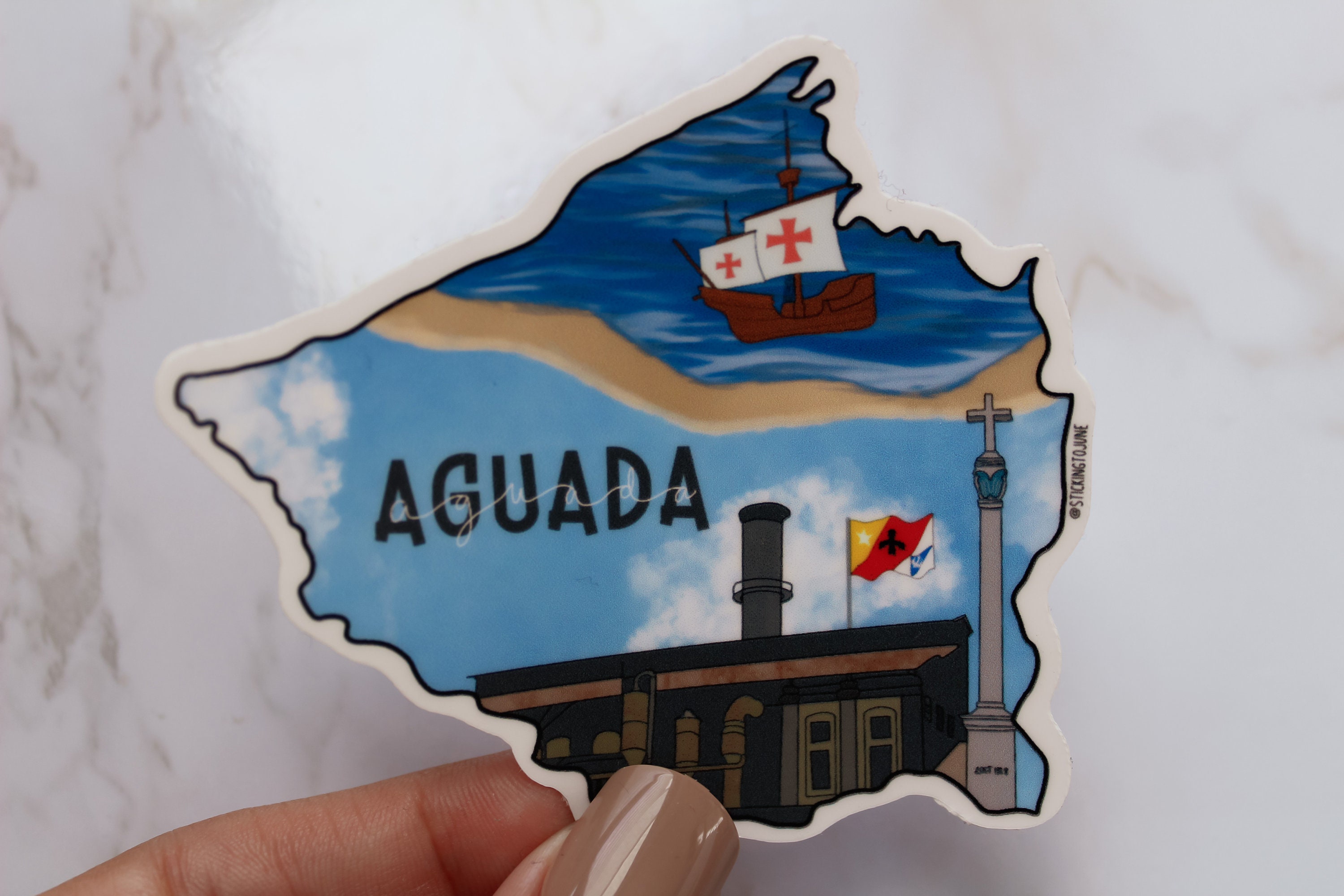 Aguada Map Puerto Rico Decal Matte Sticker for Laptop, Water Bottles ...