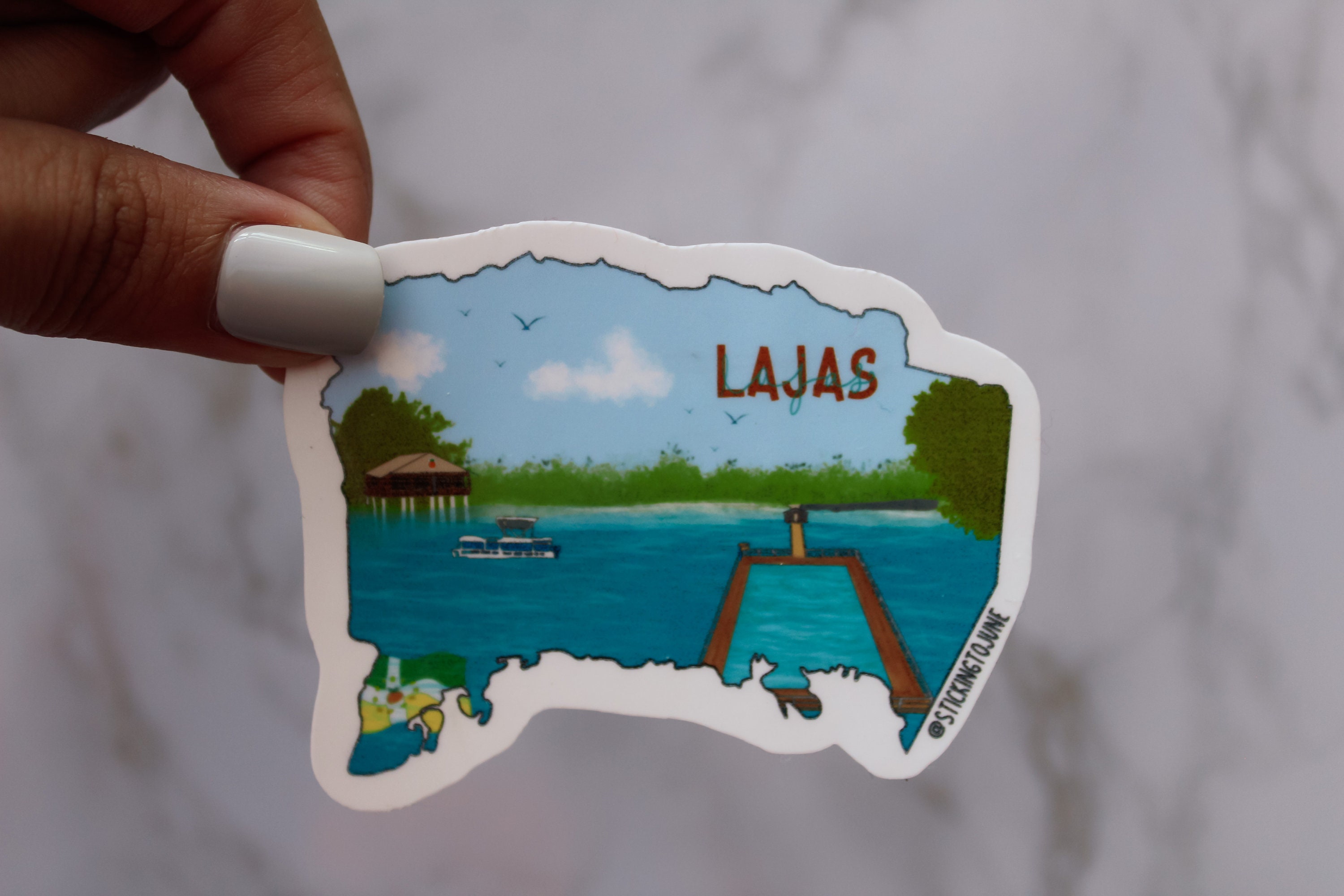 Lajas Map Puerto Rico Decal Matte Sticker for Laptop, Water Bottles ...